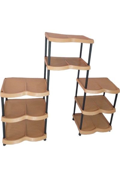 Mavis Ayakkabılık ,8 Katlı Maxi Plastik Ayakkabılık Krem, Plastik Ayakkabı ve Terlik Rafı Krem Rengi