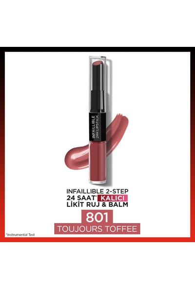 Loreal Paris Loeral Infaillable Lipstick 2 Steps 801-TOUJOURS Loreal Paris Loeral Infaillable Lipstick 2 Steps 801-TOUJOURS
