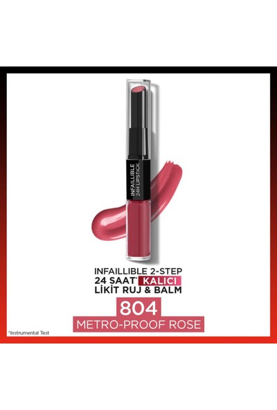 Loreal Paris Loeral Infaillable Lipstick 2 Steps 804-METRO Proo Loreal Paris Loeral Infaillable Lipstick 2 Steps 804-METRO Proo