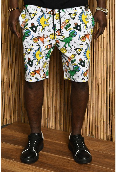 David&Gerenzo Gri Dino Desen Şort David&Gerenzo Gri Dino Desen Şort