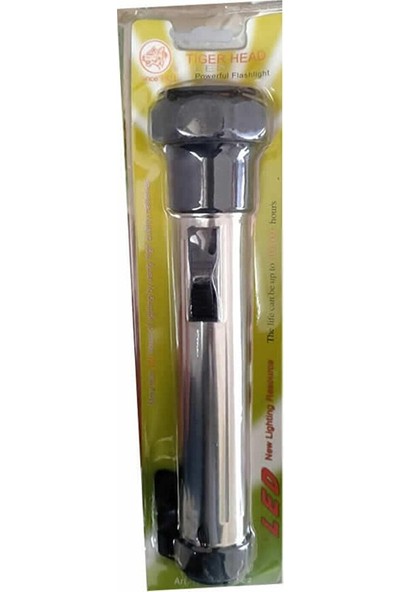 LED Büyük El Feneri Pilli Gri