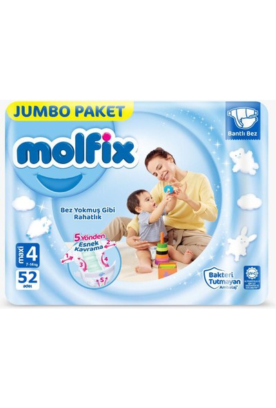 Molfix Bebek Bezi 4+ Beden Maxi Plus Fırsat Paketi 52 Adet