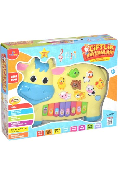 Can Ali Toys Işıklı Müzikli Inek Görünümlü Piyano Can Ali Toys Işıklı Müzikli Inek Görünümlü Piyano