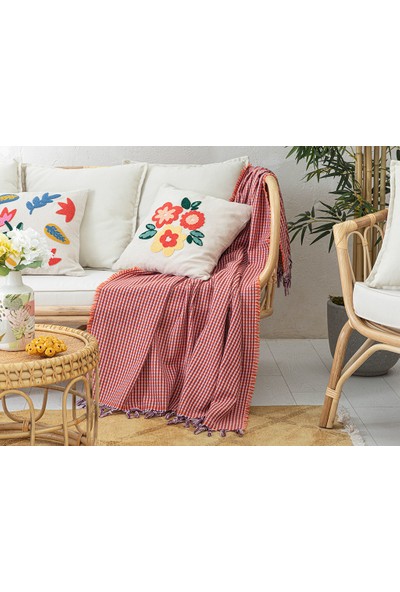 English Home Caline Akrilik Koltuk Şalı 130X160 cm Pembe - Turuncu English Home Caline Akrilik Koltuk Şalı 130X160 cm Pembe - Turuncu