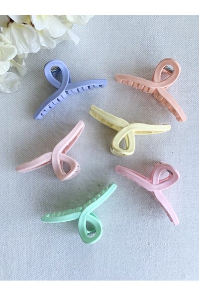 Mingy Büyük Boy Fiyonk Model 6'lı Mandal Toka Seti Pastel Mingy Büyük Boy Fiyonk Model 6'lı Mandal Toka Seti Pastel