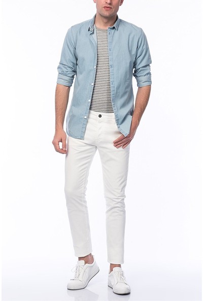 Jack & Jones Erkek Pantolon Glenn Fox Indigo Knit Akm 353 Whit