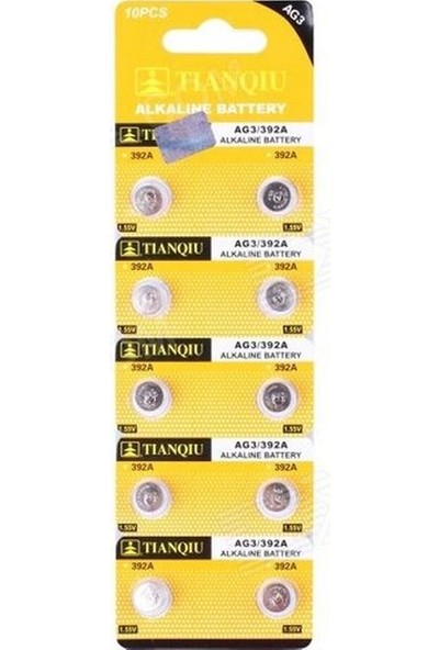 Tianqiu Ag3 LR41/392 Alkalin 10'lu Düğme Pil Tianqiu Ag3 LR41/392 Alkalin 10'lu Düğme Pil