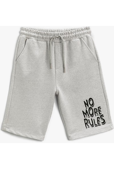 Koton Baskılı Beli Lastikli Şort Diz Üstü Cepli