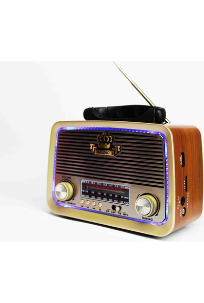 Şarjlı Işıklı Bluetooth Hoparlör Nostaljik Radyo-Müzik Çalar-Aux-Usb Flash Bellek Şarjlı Işıklı Bluetooth Hoparlör Nostaljik Radyo-Müzik Çalar-Aux-Usb Flash Bellek