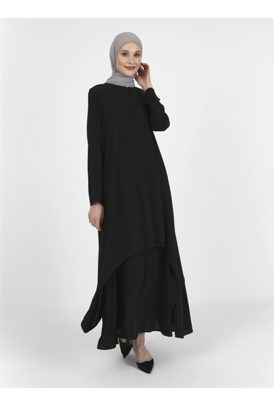 Refka Doğal Kumaşlı Tunik&etek Ikili Takım - Siyah - Refka Woman