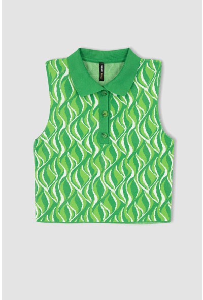 DeFacto Fitted Desenli Polo Yaka Triko ATLET Y1819AZ22SM