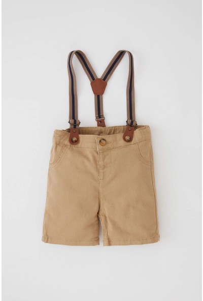 DeFacto Erkek Bebek Regular Fit Gabardin Şort Pantolon Askılı TAKIM Y5265A222SM