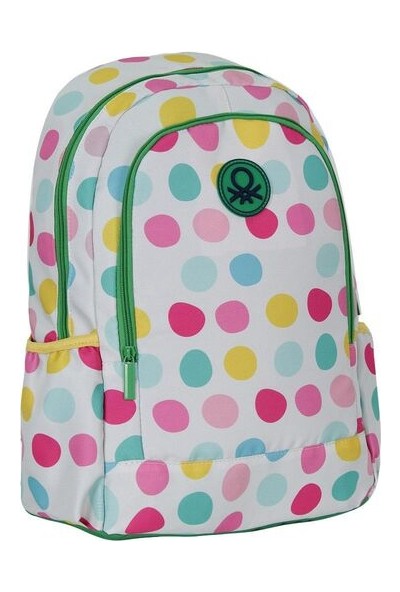 Benetton Beyaz-Yeşil Sırt Çantası