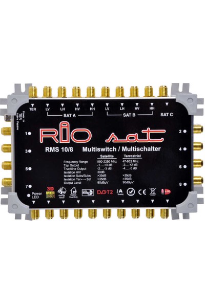 Riosat 10X08K 8 Çıkışlı Merkezi Sistem Santrali