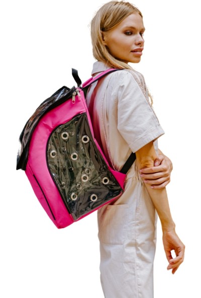 Gezeroğlu Petshop Evcil Hayvan Şeffaf Astronot Delikli Kedi Taşıma Sırt Çantası