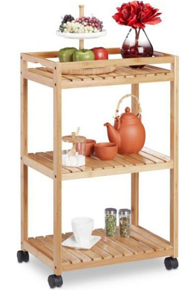 Wooden Women World Tekerlekli Ahşap Servis Arabası Masa Çiçeklik Wooden Women World Tekerlekli Ahşap Servis Arabası Masa Çiçeklik