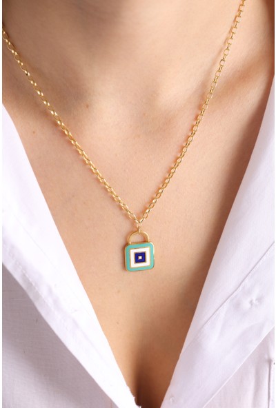 Cakan Jewelry Gözkilit Üç Renk Gümüş Kolye