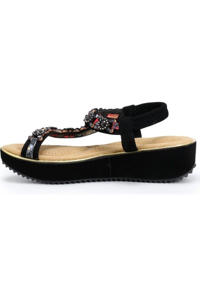 Guja 127-3 Nubuk Taş Desenli Günlük Kadın Sandalet