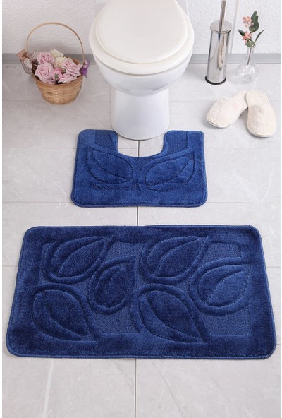 Confetti Flora Bq K.mavi 60X100 50X60 cm Banyo Halısı