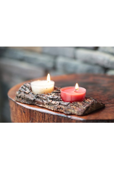 Doğal Meşe Ağacından Ahşap Mumluk Doğal Meşe Ağacından Ahşap Mumluk