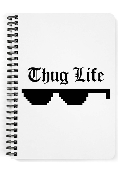 Astak Thug Life Baskılı Ahşap Kapaklı Defter 15X20 cm DFT1700