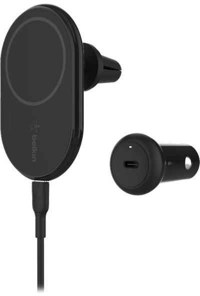 Belkin Manyetik Kablosuz Araç Şarj Cihazı 10W (Adaptörlü) WIC004BTBK Belkin Manyetik Kablosuz Araç Şarj Cihazı 10W (Adaptörlü) WIC004BTBK