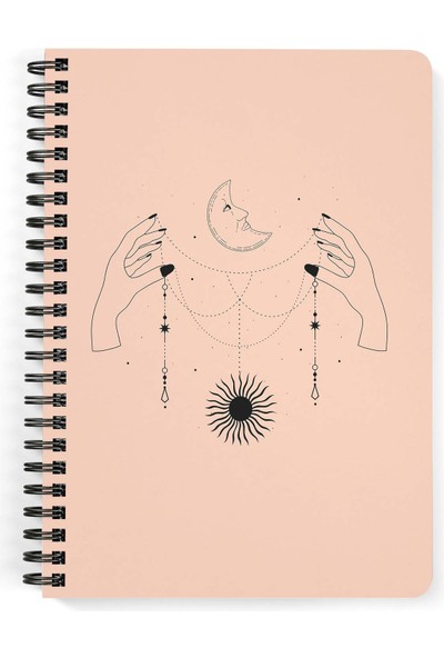 Astak Gezegen Baskılı Ahşap Kapaklı Defter 15X20 cm DFT2322