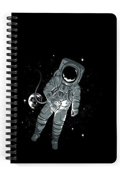 Astak Astronot Baskılı Ahşap Kapaklı Defter 15X20 cm DFT5280