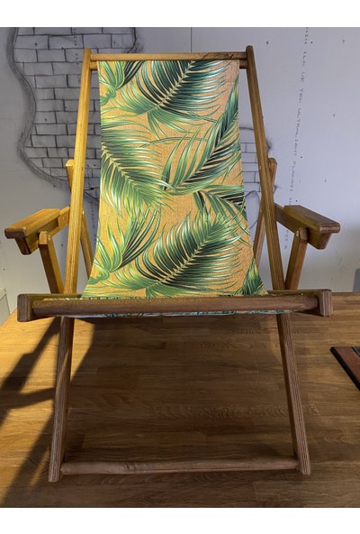 Huma Ahşap Ahşap Katlanır Kolçaklı Şezlong