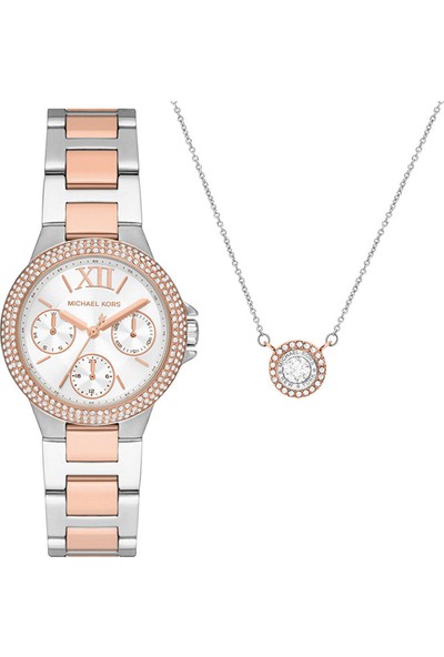 Michael Kors MK1054SET Kadın Kol Saati ve Kolye Seti Michael Kors MK1054SET Kadın Kol Saati ve Kolye Seti