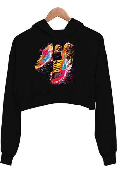 Air Jordan Siyah Crope Kadın Crop Hoodie Kapüşonlu Sweatshirt Air Jordan Siyah Crope Kadın Crop Hoodie Kapüşonlu Sweatshirt