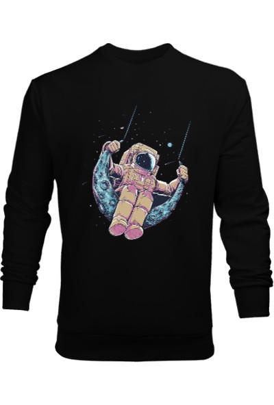 Astronot Baskılı Erkek Sweatshirt