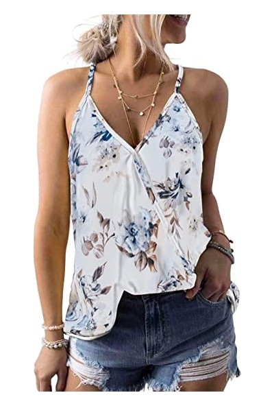 Asksa V Yaka Kaşkorse Yaprak Desenli Kadın Atlet (Yurt Dışından)