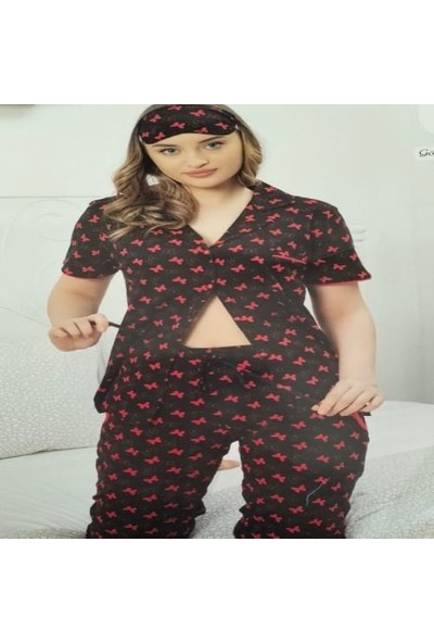 Pijamoni 5584 Bayankısakol Pijama Takımı Pijamoni 5584 Bayankısakol Pijama Takımı