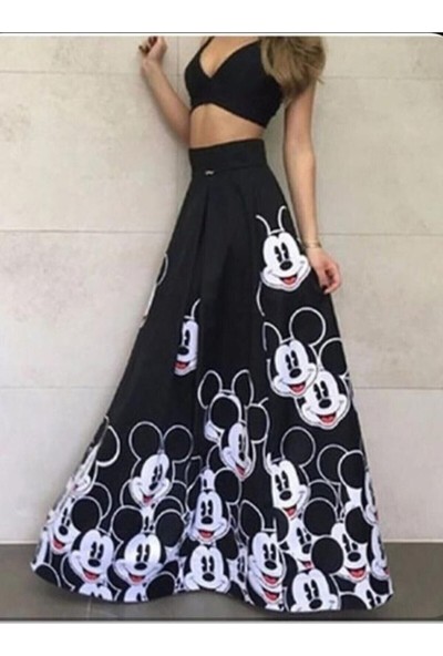 Black&grace Mickey Mouse Yüksel Bel Etek / 186 Black&grace Mickey Mouse Yüksel Bel Etek / 186