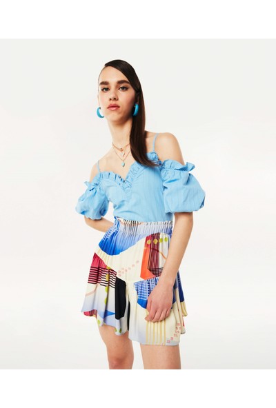 Twist Geometrik Desen Şort