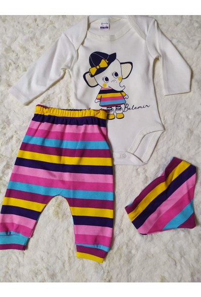 Pıtırcık Fil Desen Zıbın Seti Pıtırcık Fil Desen Zıbın Seti