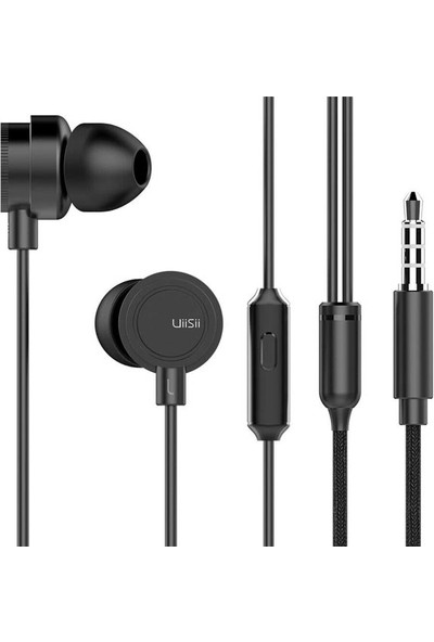 Uiisii HM13 Mikrofonlu Kulakiçi Dinamik Kulaklık - Titanyum - Güçlü Bas - Siyah