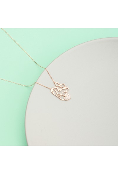 Ravza Gümüş 925 Ayar Gümüş Kalpli Ana Kucağı Kolye