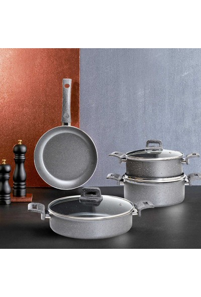 Mehtap 3443 Cookeat 7 Parça Granit Tencere Takımı