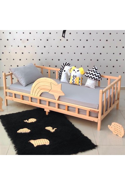 Bayev Markaawm Montessori Yatak Yıldız Korumalıklı Çocuk Yatağı Premium