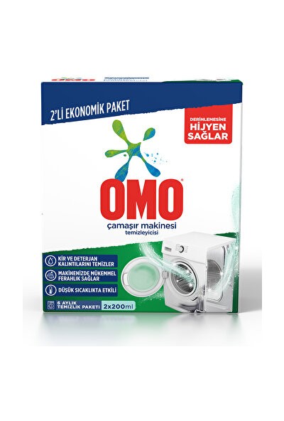 Omo Çamaşır Makinası Temizleyici 2 x 200 ml