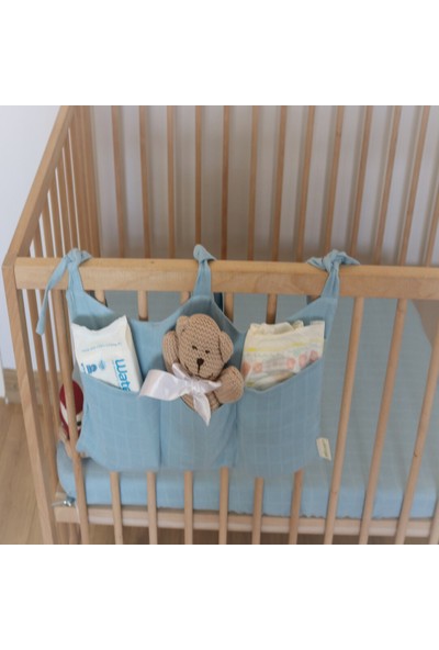 ELISSE Müslin Anne Yanı 80X45 Lastikli Çarşaf, Organizer Set