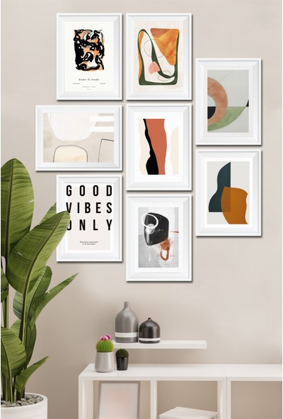 Cadran 8 Parçalı Çerçeve Görünümlü Mdf Tablo Seti SMN080