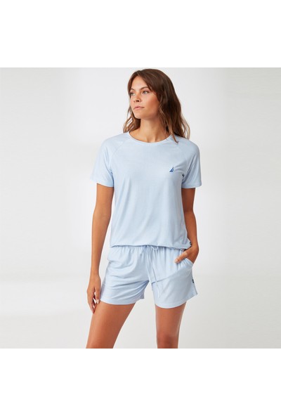 Nautıca Kadın Mavi Çizgili Pijama Takım W302SORTTK.MAVI