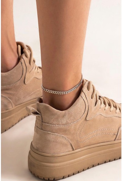 Bahels Gümüş Renk Çelik Zincir Halhal Bahels Gümüş Renk Çelik Zincir Halhal