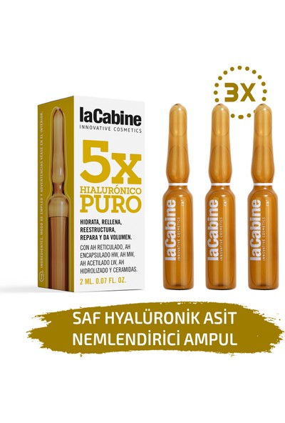 Lacabine 3 Adet Saf Hyalüronik Asit Ampul Nemlendirici Kırışıklık Giderici Dermaroller Dermapen Yüz Serumu Lacabine 3 Adet Saf Hyalüronik Asit Ampul Nemlendirici Kırışıklık Giderici Dermaroller Dermapen Yüz Serumu