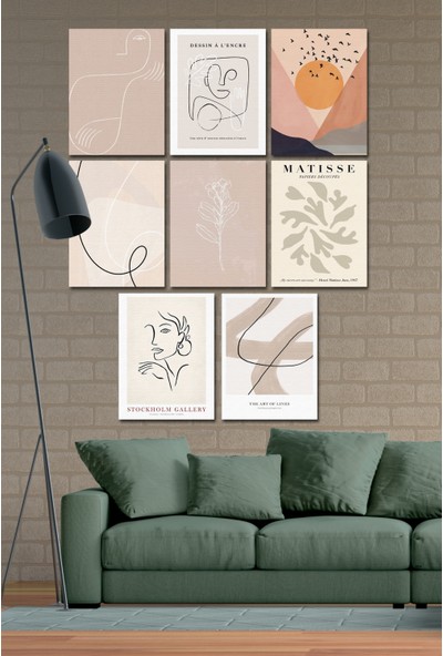 Cadran 8 Parçalı Çerçeve Görünümlü Mdf Tablo Seti SMN002