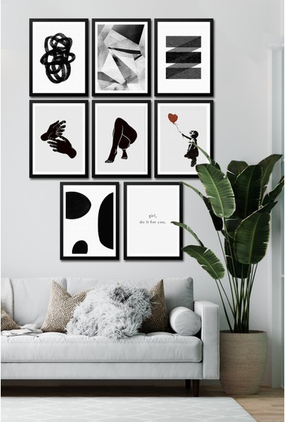 Cadran 8 Parçalı Çerçeve Görünümlü Mdf Tablo Seti SMN005