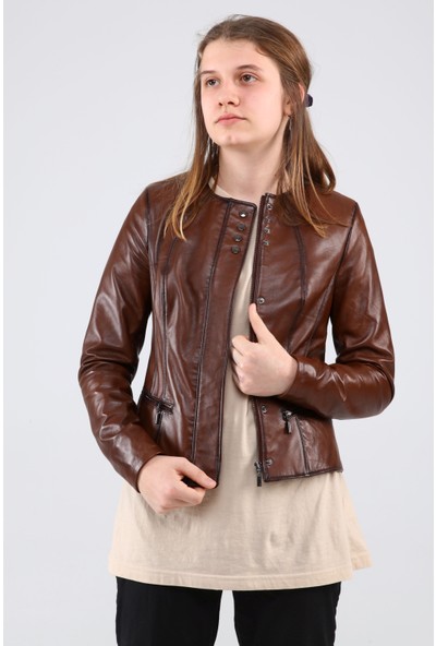 Kadın Hakiki Deri Mont